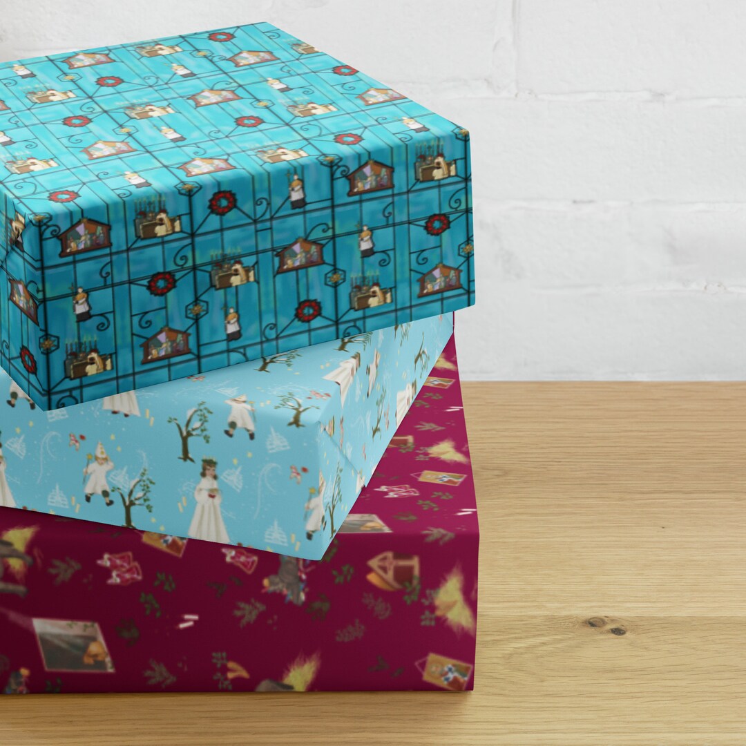 Catholic Set of Three Wrapping Paper Sheets Featuring St. Lucy, St ...