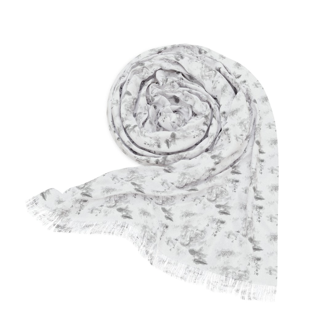 Annunciation Toile Catholic Scarf in Pearl Gray, Lightweight Accessory ...