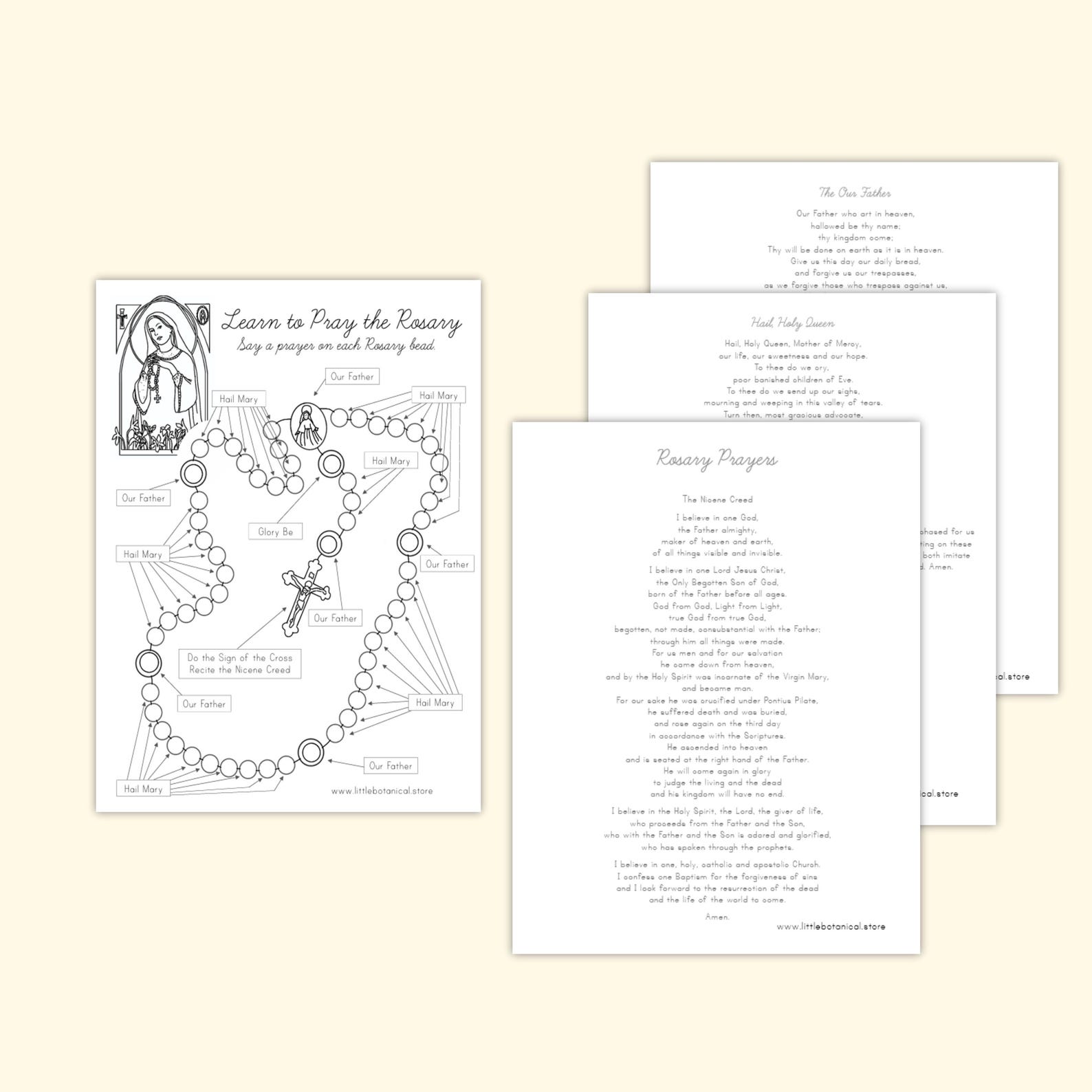 Easy Rosary Guide to Color-in for Catholic School Teachers, Homeschool ...