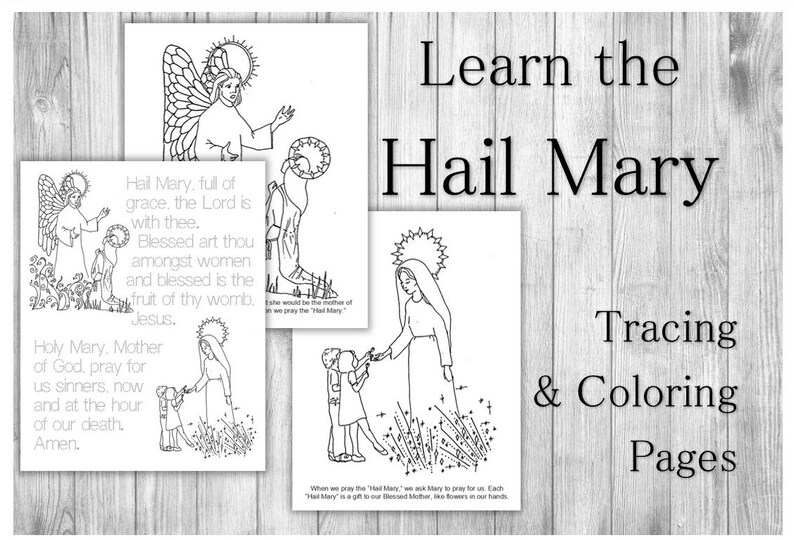 Learn the Hail Mary With Scenes of the Annunciation and of Children ...