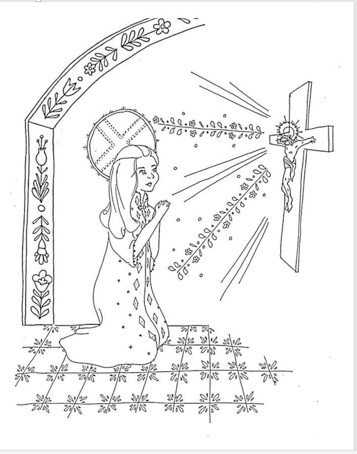 St. Bridget of Sweden Printable Coloring Page: Visionary Child, Loving ...