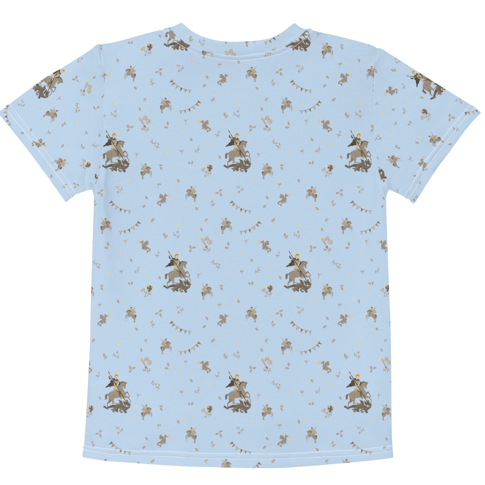 St. George Pattern Catholic T-shirt With Dragons Knights - Etsy