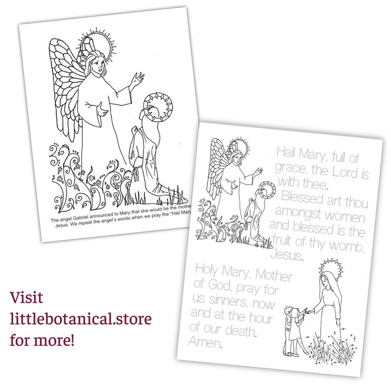 Learn the Hail Mary With Scenes of the Annunciation and of Children ...