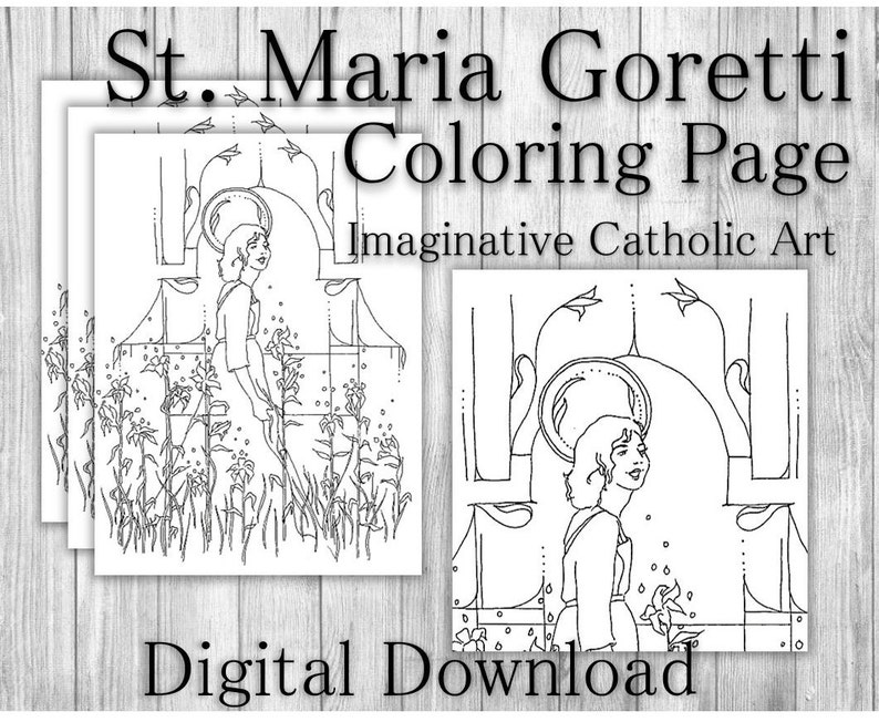 St. Maria Goretti Printable Coloring Page, Patron Saint of Young Women ...