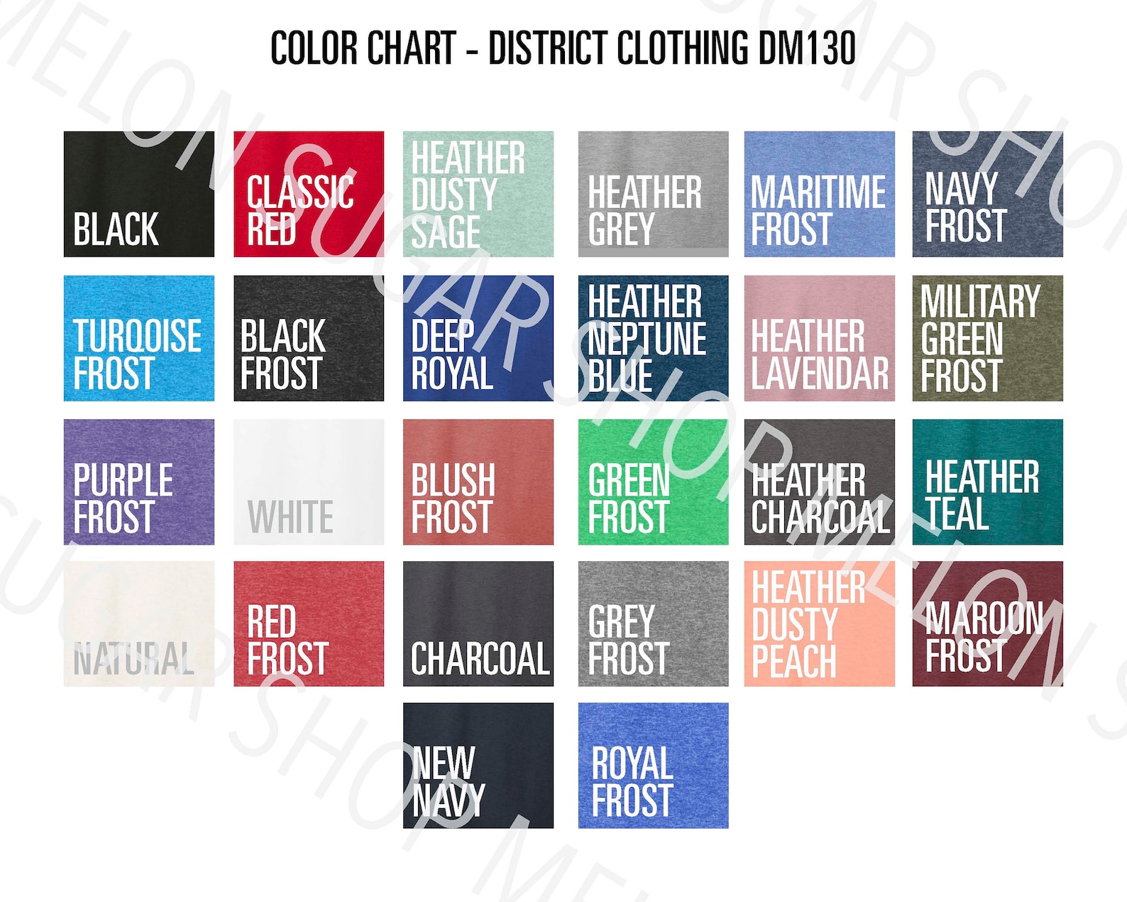 District DM130 Color Chart | Every Color Digital File | District Color ...
