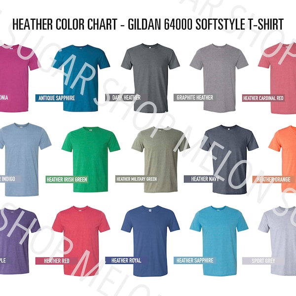 Heather Seafoam Gildan Softstyle Etsy