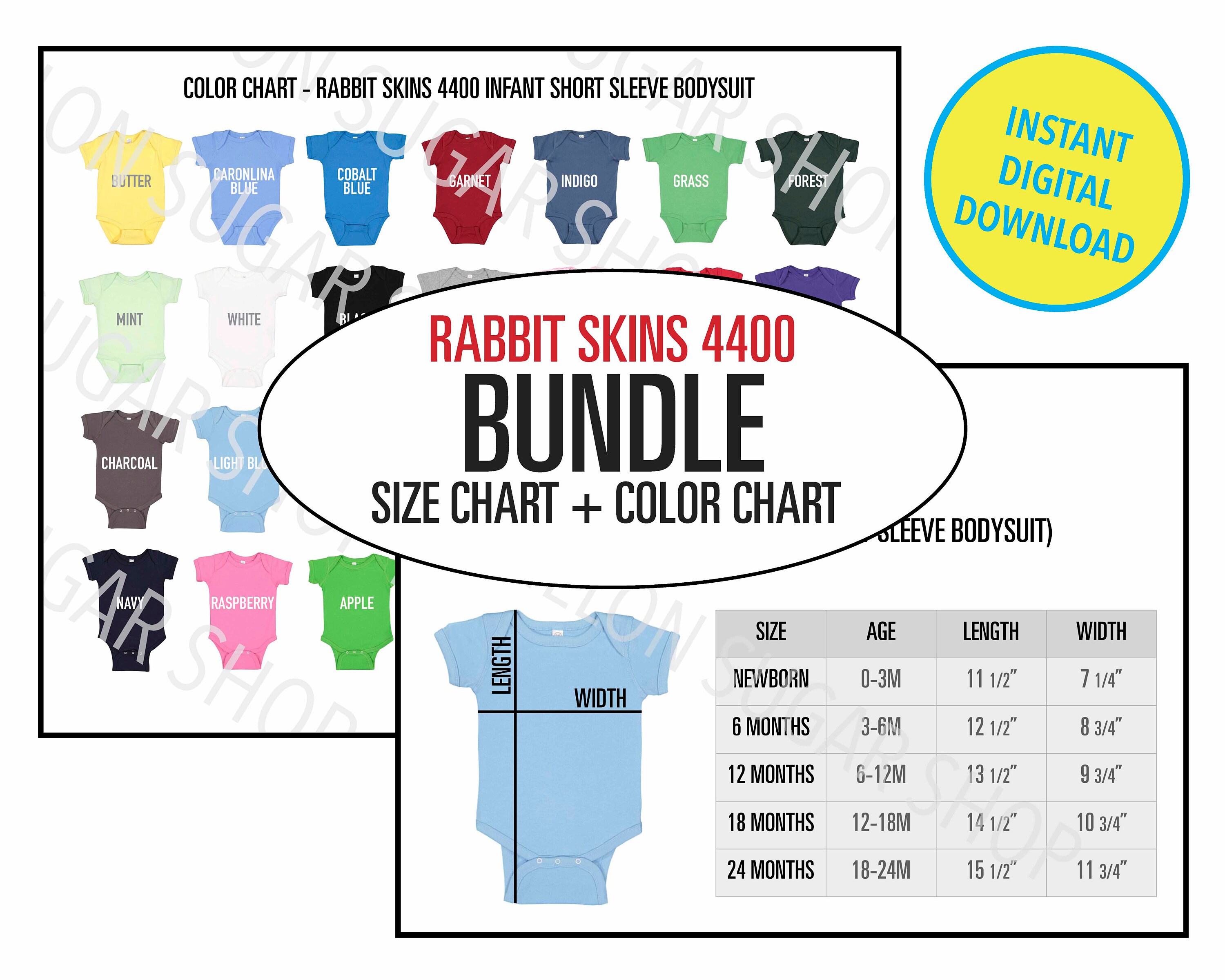 Rabbit Skins 4400 Color and Size Chart | Color Chart Mockup | 4400 ...