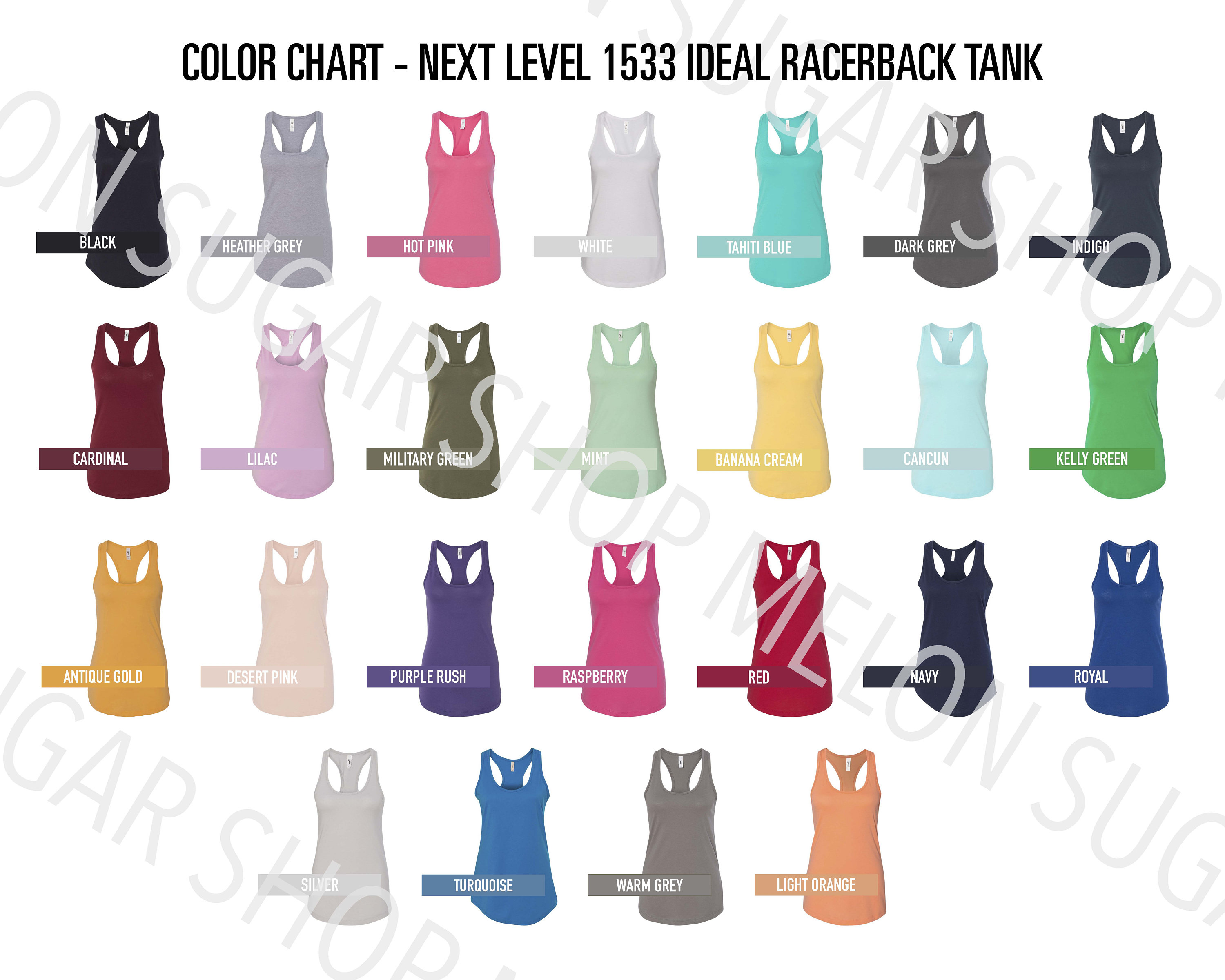 Next Level 1533 Color Chart | Next Level Size Chart | NEXT LEVEL ...