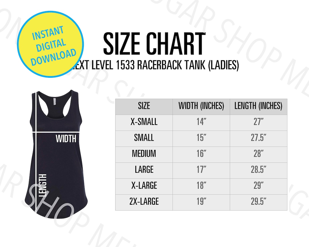 Next Level 1533 Size Chart | Next Level Size Chart | NEXT LEVEL ...