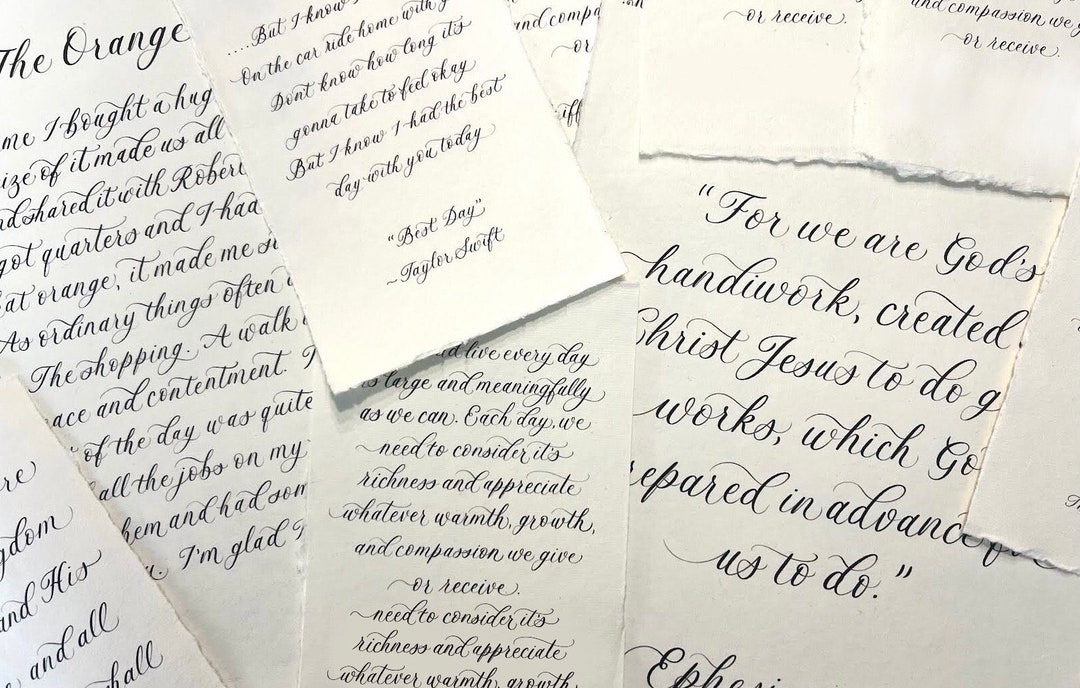 Custom Calligraphy Print on Handmade Cotton Paper, Calligraphy Wall Art ...