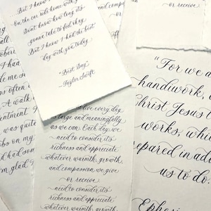 Custom Calligraphy Print on Handmade Cotton Paper, Calligraphy Wall Art ...