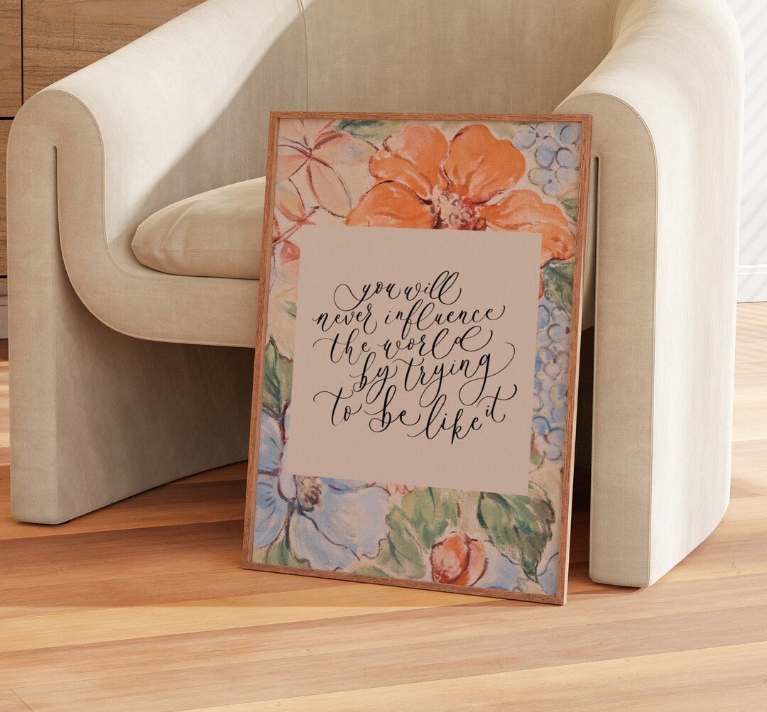 Floral Calligraphy Art Print, Digital Prints Wall Art, Calligraphy Art ...