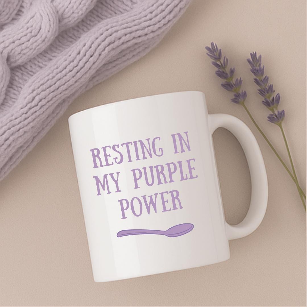 Resting in My Purple Power Mug; Spoonie Self-care Gift; Chronic Illness ...