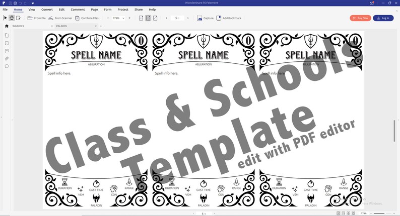 Custom Spellbook Card Templates for D&D - Etsy