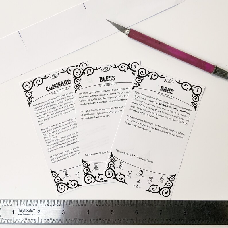 Custom Spellbook Card Templates for D&D - Etsy