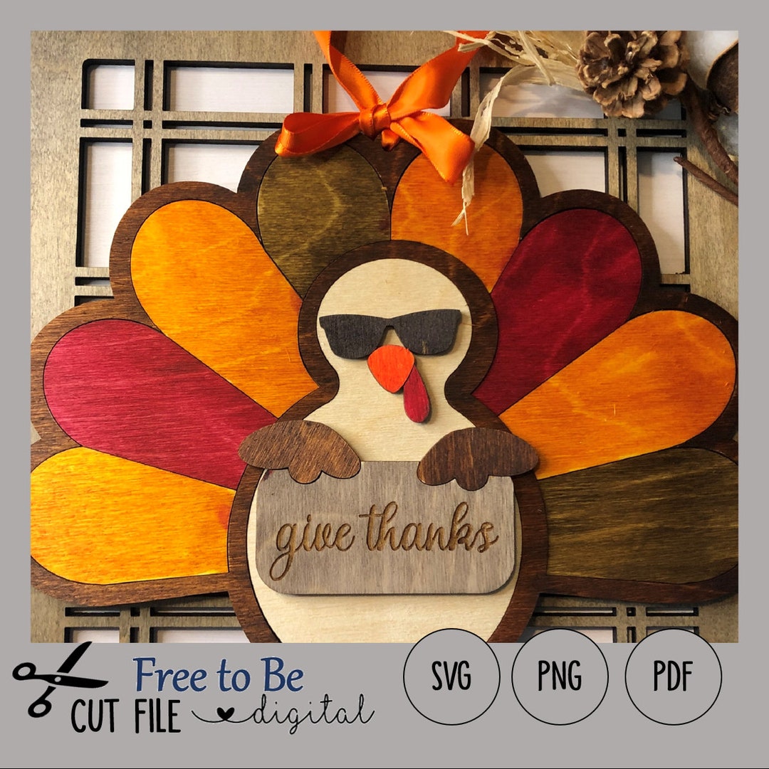 Turkey Mosaic Cut File SVG Glowforge Thanksgiving Turkey Thankful DIY ...