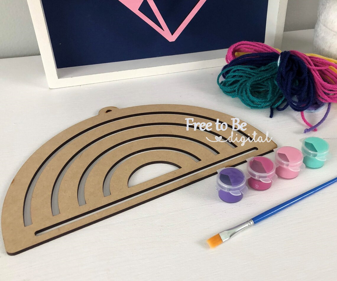 Rainbow Cut File SVG Glowforge Macrame Rainbow Craft - Etsy