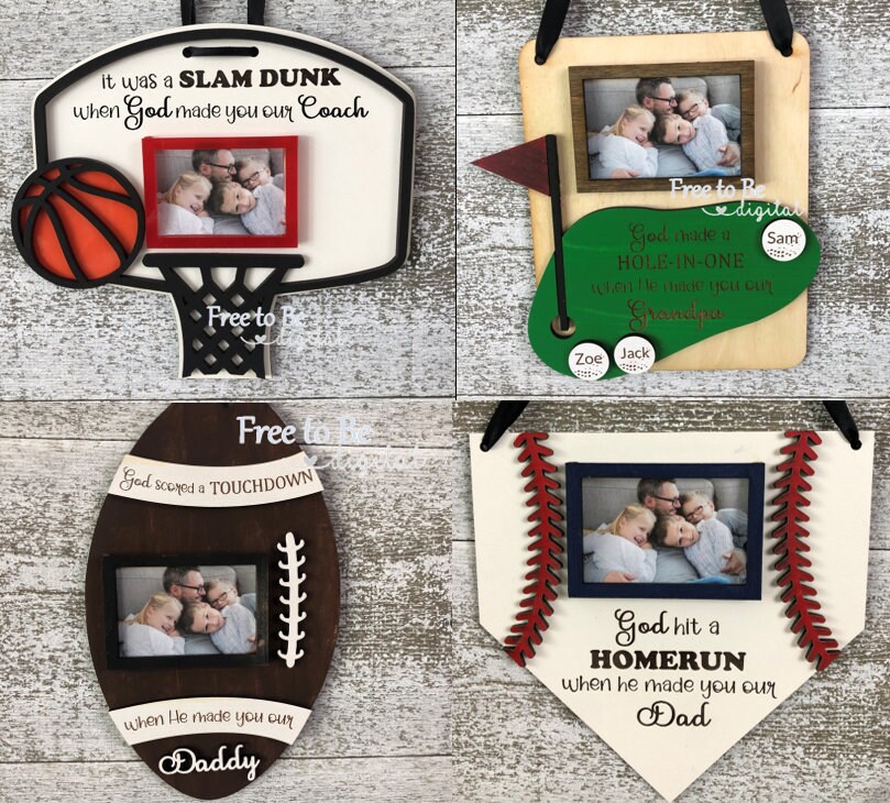 Fathers Day Sports Bundle Cut File SVG for Glowforge Laser - Etsy