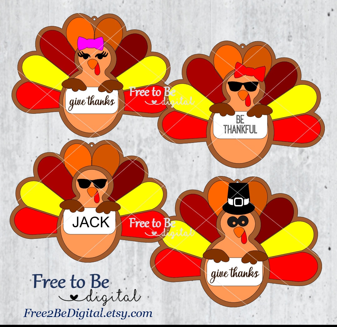 Turkey Mosaic Cut File SVG Glowforge Thanksgiving Turkey Thankful DIY ...