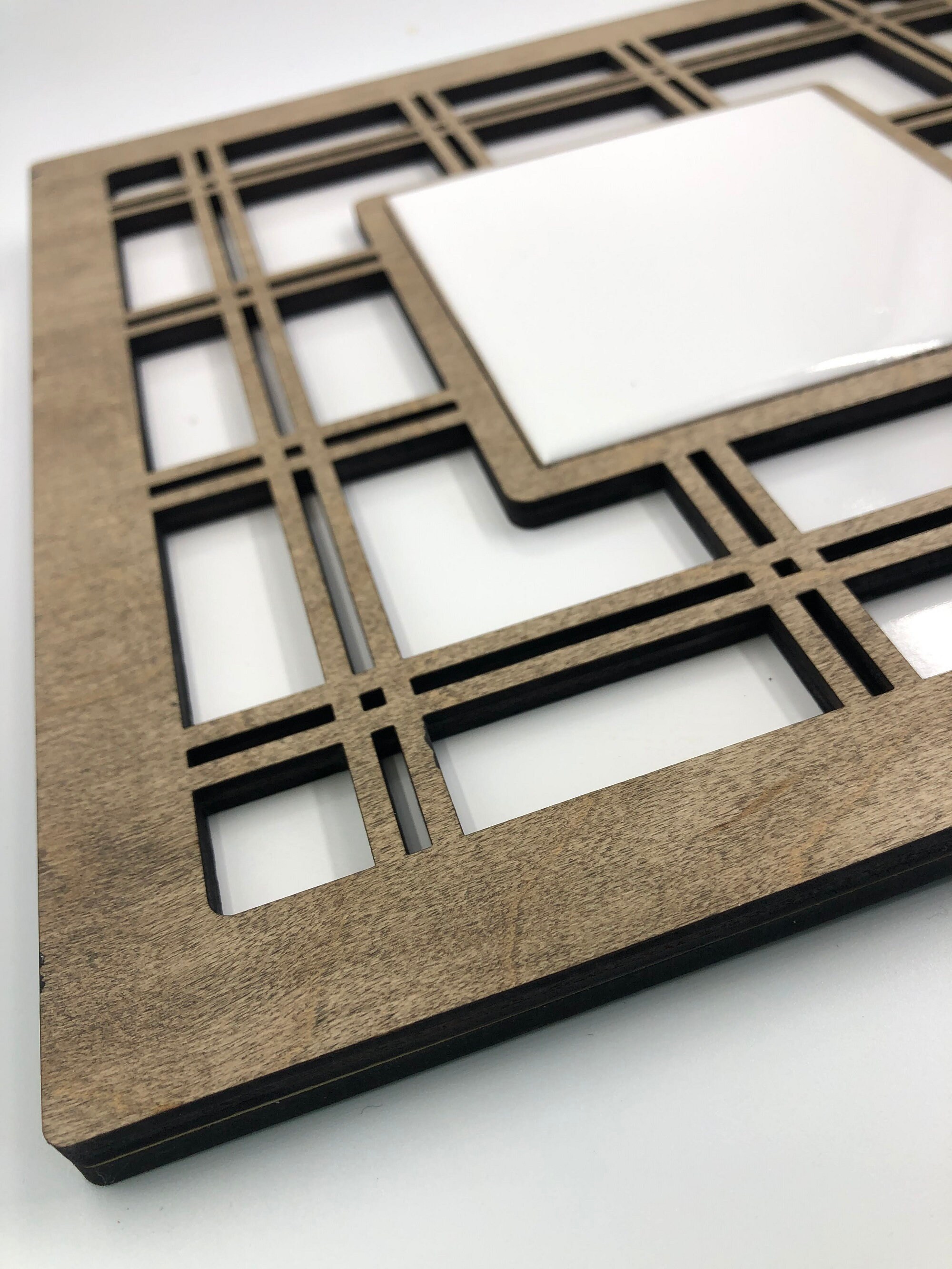 Plaid Tile Frame Cut File SVG for Glowforge, Laser Cutters - Etsy