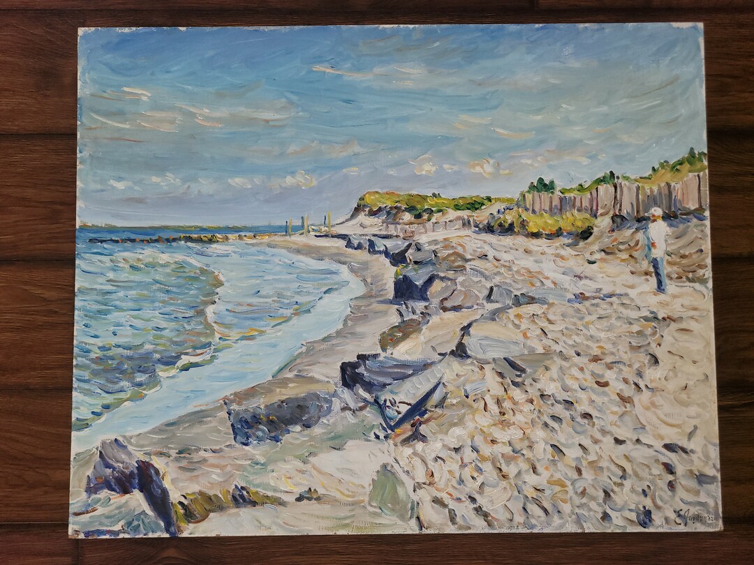 BEACH Scene E. (edmund "ned") Jordan Oil Painting Seascape Signed 2002 ...