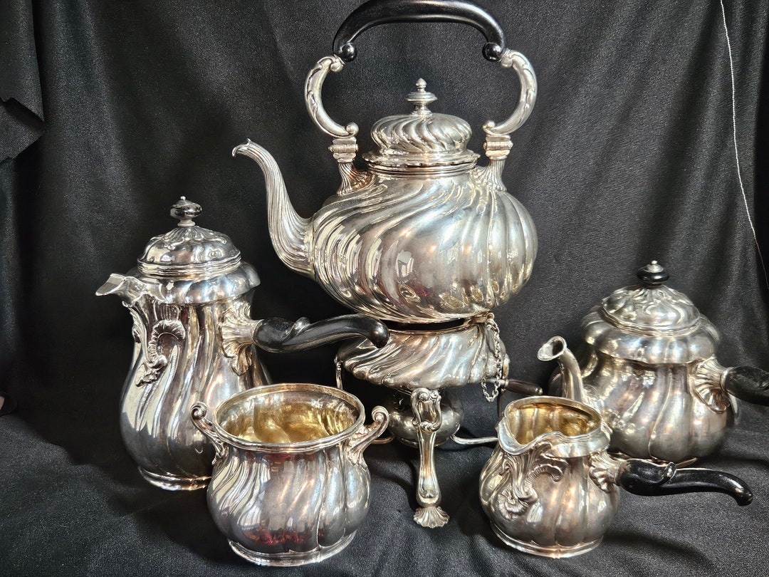 Tea Set Dresden Nouveau 800 Silver Elimeyer 5 Piece 105 Ozt Germany ...