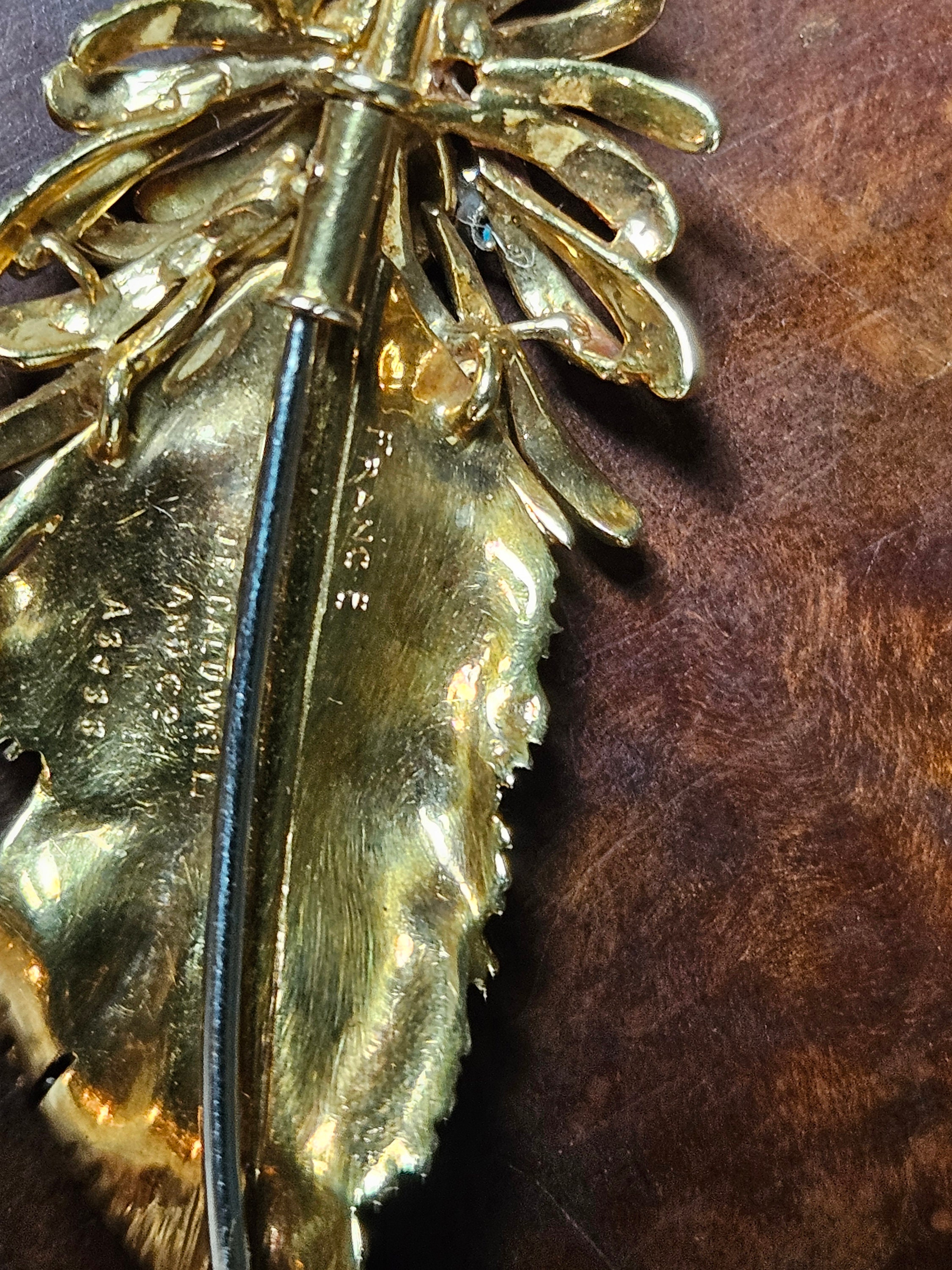 Pin Brooch 18k Gold France Diamonds Leaf J.e.caldwell Hallmarks - Etsy