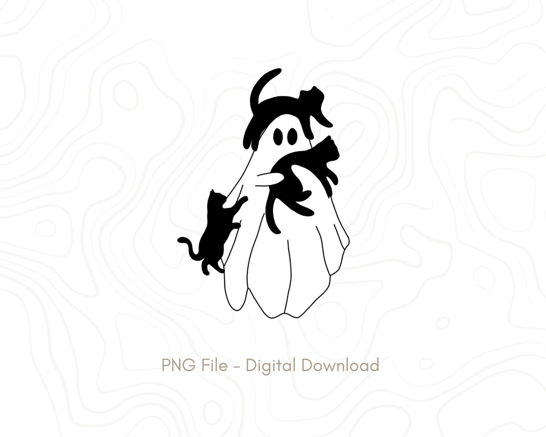 Ghost With Cats Png Ghost Cats Png Cute Cats Halloween - Etsy