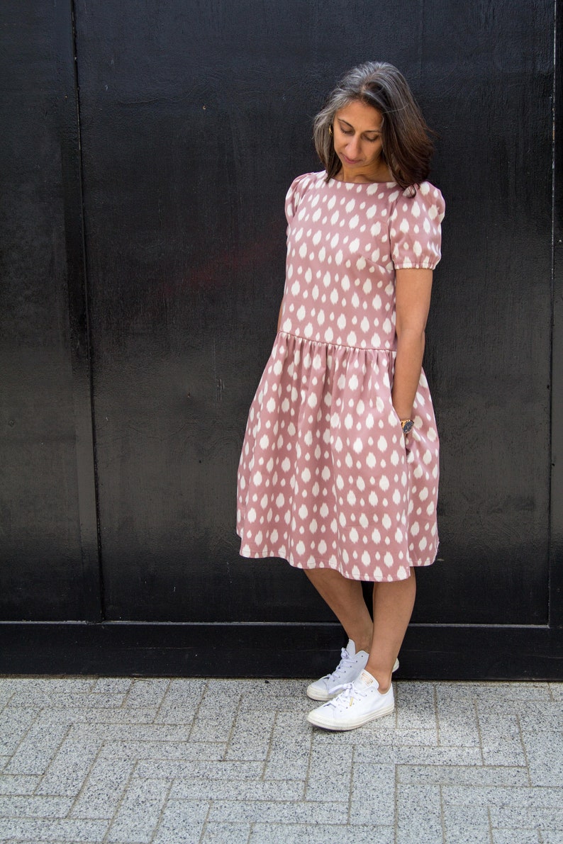 Puff Sleeve Shift With Pockets, Corey Dress, PDF Sewing Pattern ...