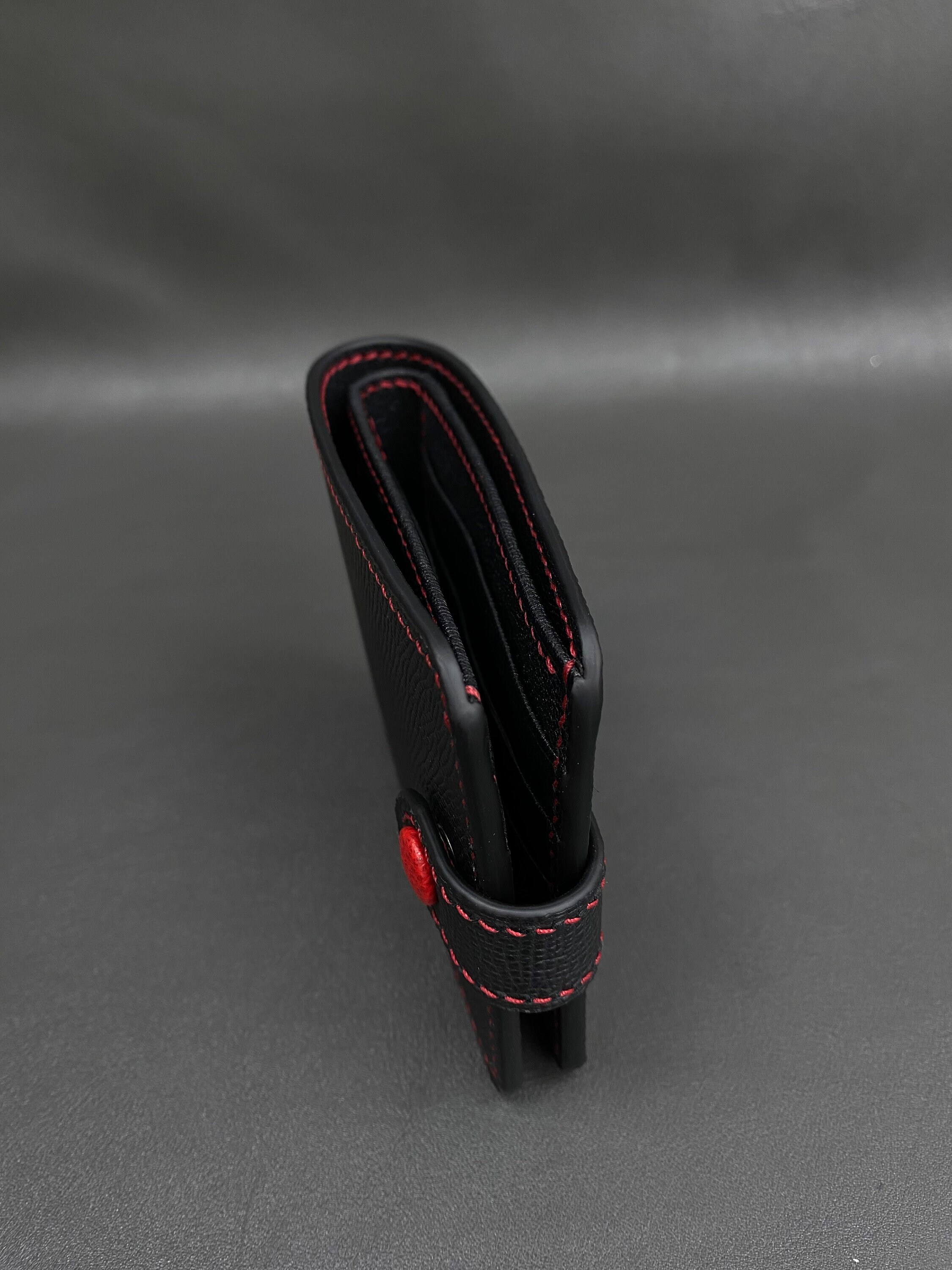 Saffiano Leather Bifold Wallet Black Red Luxury Wallet for - Etsy