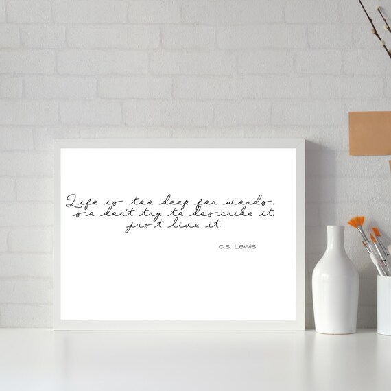 Life is Too Deep for Words... Printable Modern Decor C.S. | Etsy