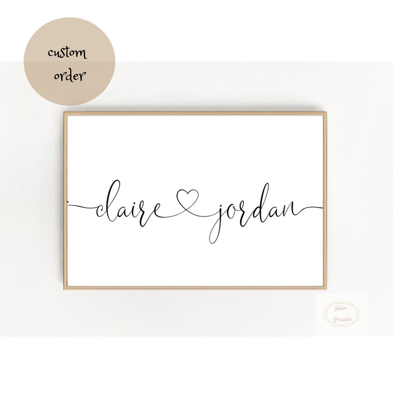 Personalized Couple Name Art Couple Names Printable Art | Etsy