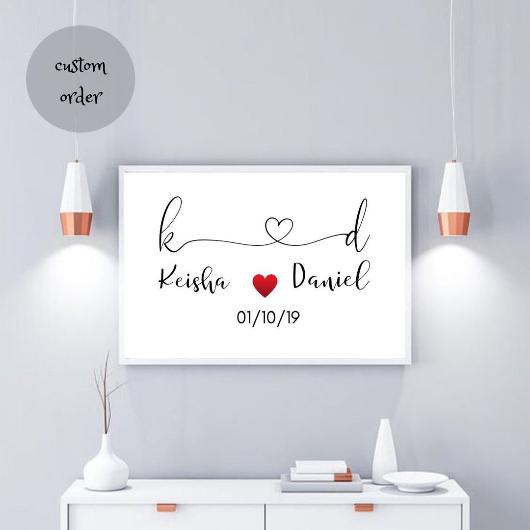 Personalized Couple Name Art, Couple Names Printable Art, Custom Print ...
