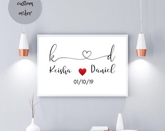 Personalized Couple Name Art, Couple Names Printable Art, Custom Print ...