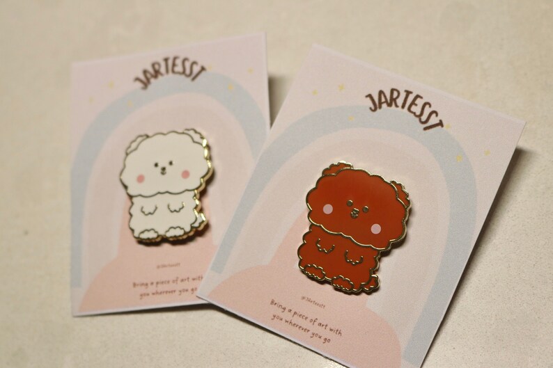 Dog White Enamel Pins Kawaii Brown Dog Pins for Her Cartoon Enamel Pins ...