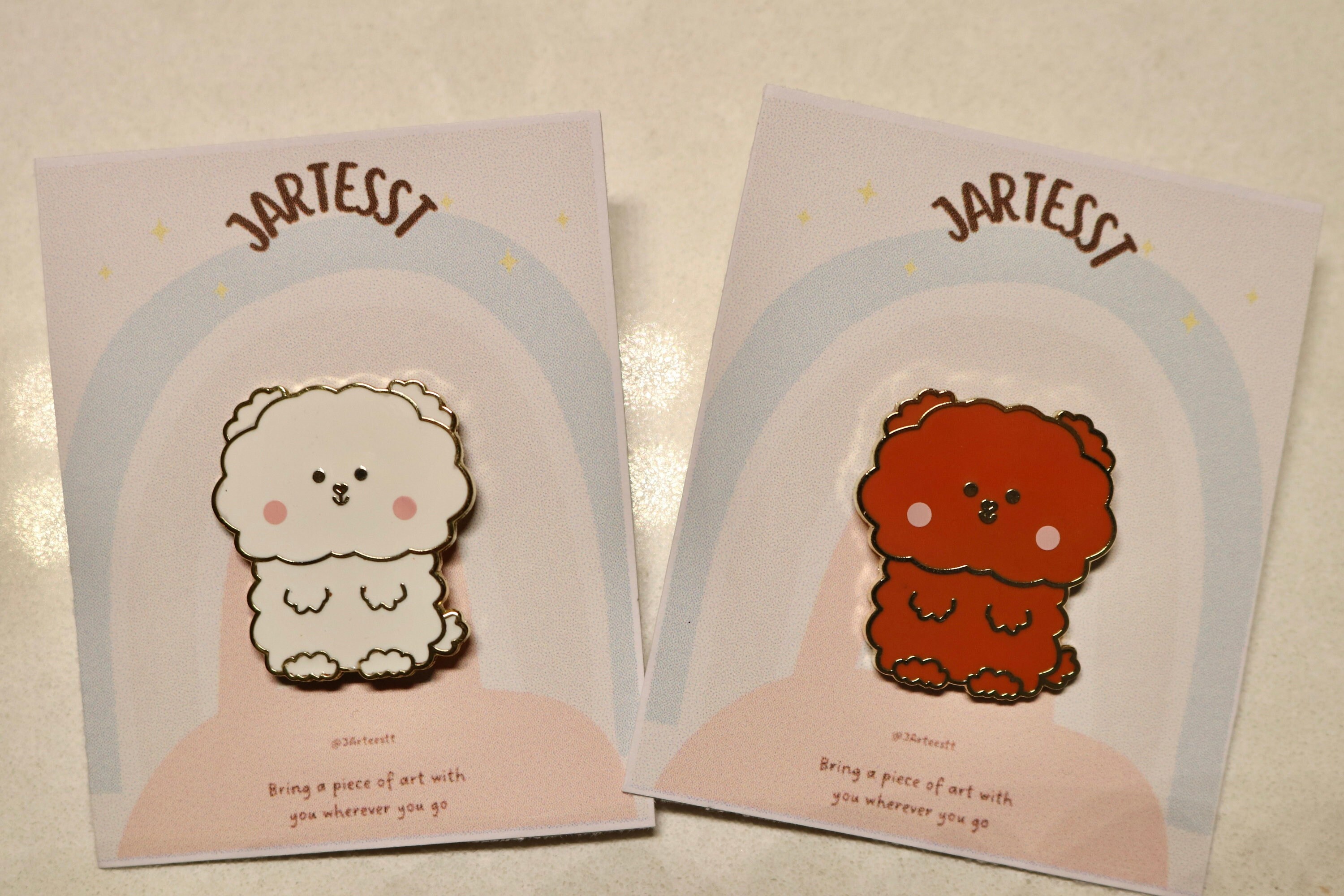 Dog White Enamel Pins Kawaii Brown Dog Pins for Her Cartoon Enamel Pins ...