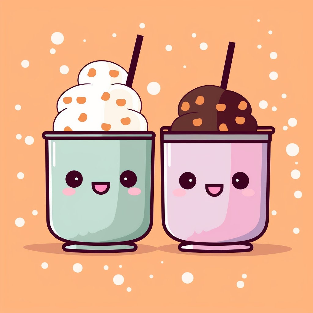 Kawaii Cute Bubble Tea and Drinks Clip Art Pictures - Etsy