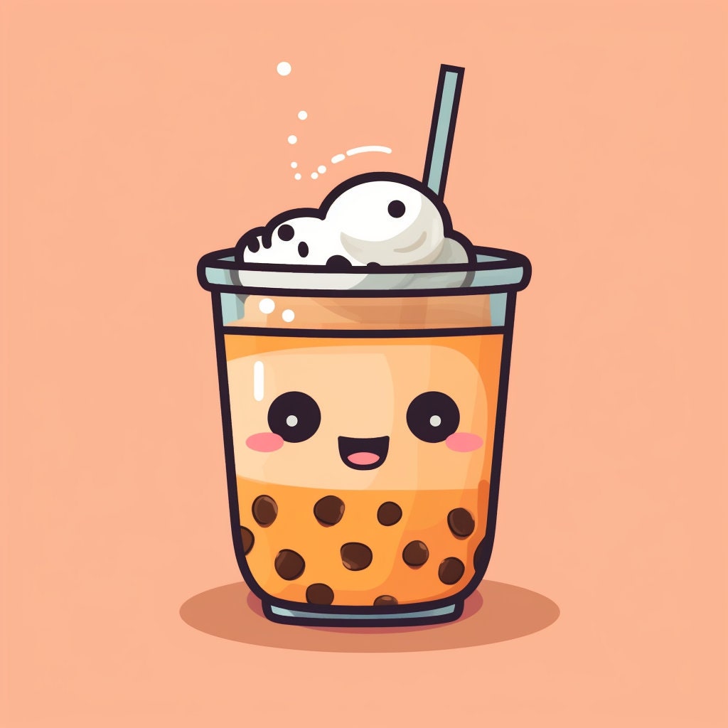 Kawaii Cute Bubble Tea and Drinks Clip Art Pictures - Etsy