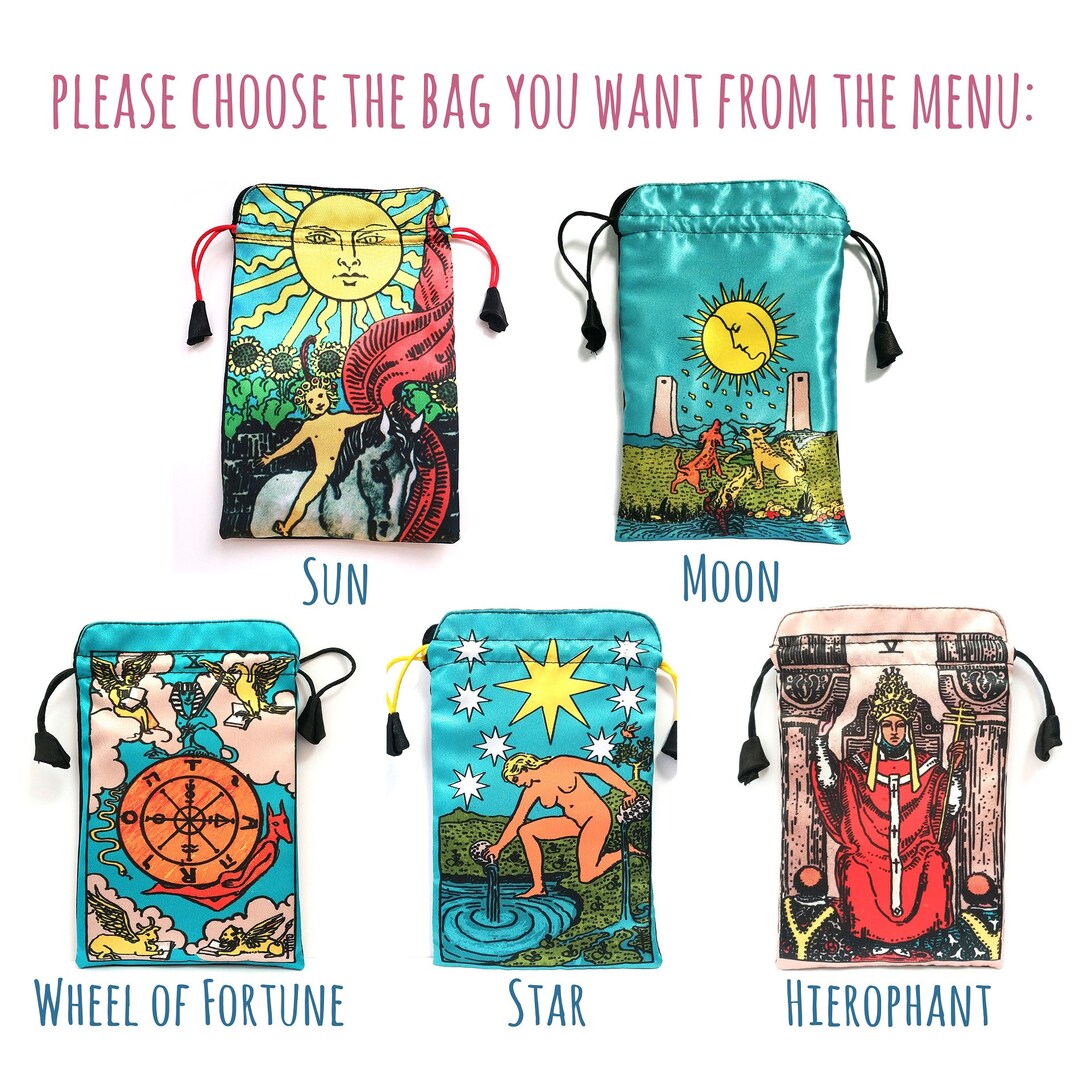 Satin Tarot Bag, Pouch for Oracle Cards, Perfect Also for Crystals ...