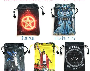 Rose in Hand Black Satin Bag Tarot Pouch Wicca Wiccan Witch Craft ...