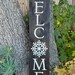 Welcome Leaning Snow Flake Sign - Etsy