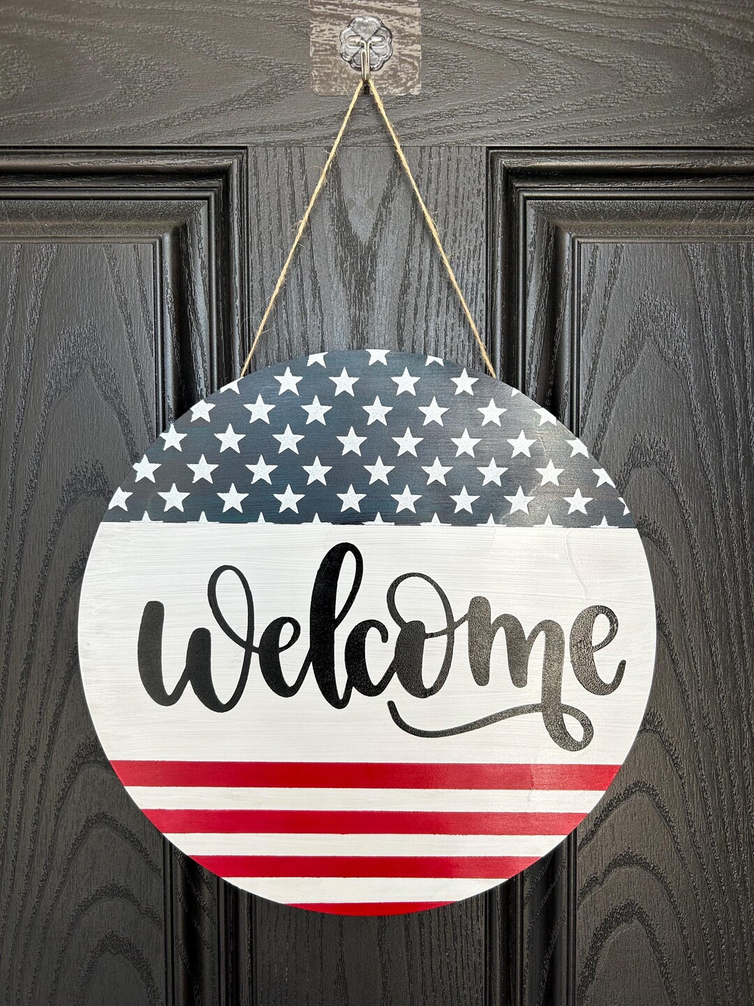 Clearance***welcome USA Theme Door Sign - Etsy