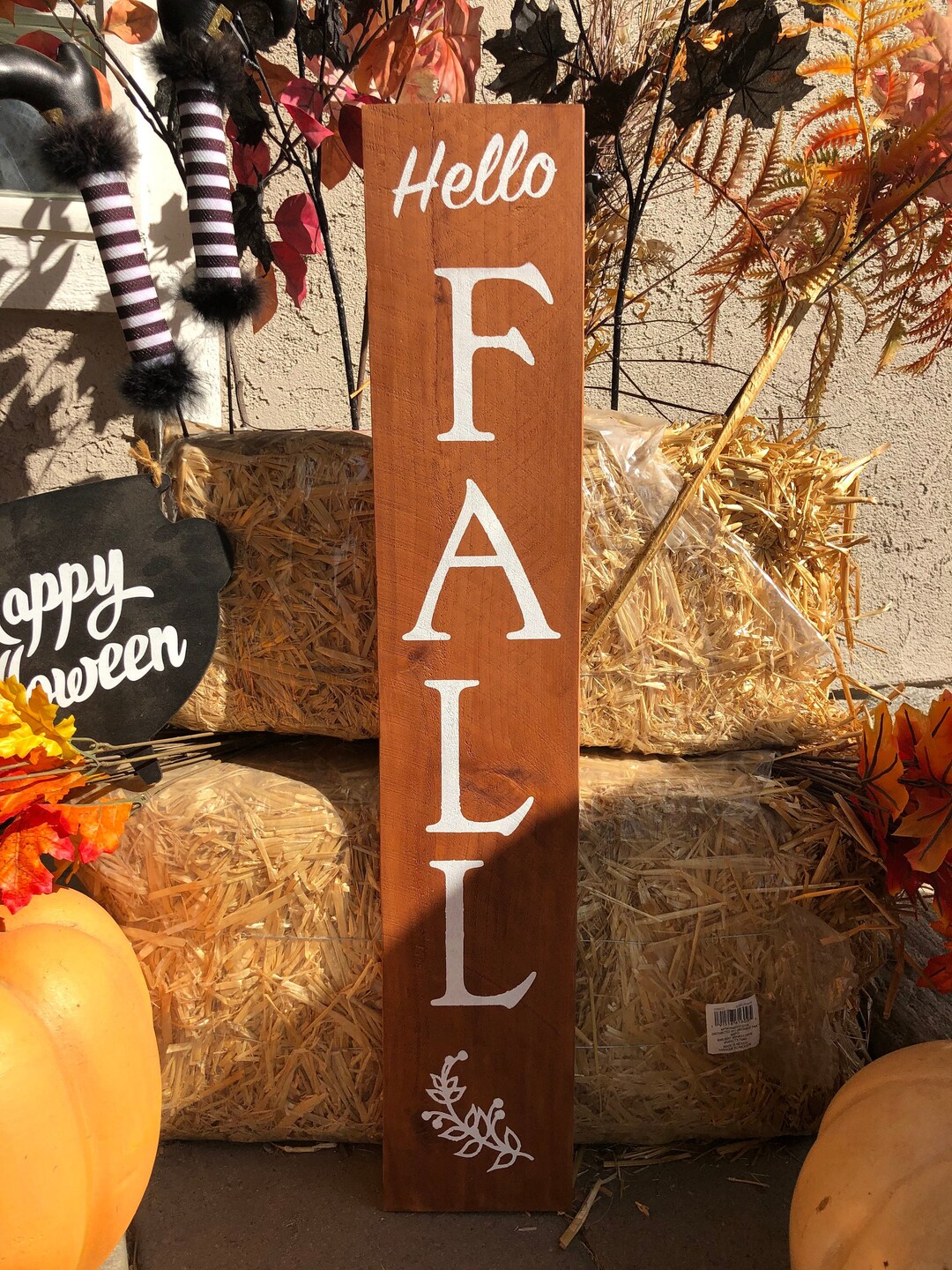 Hello Fall Leaning Porch Sign - Etsy