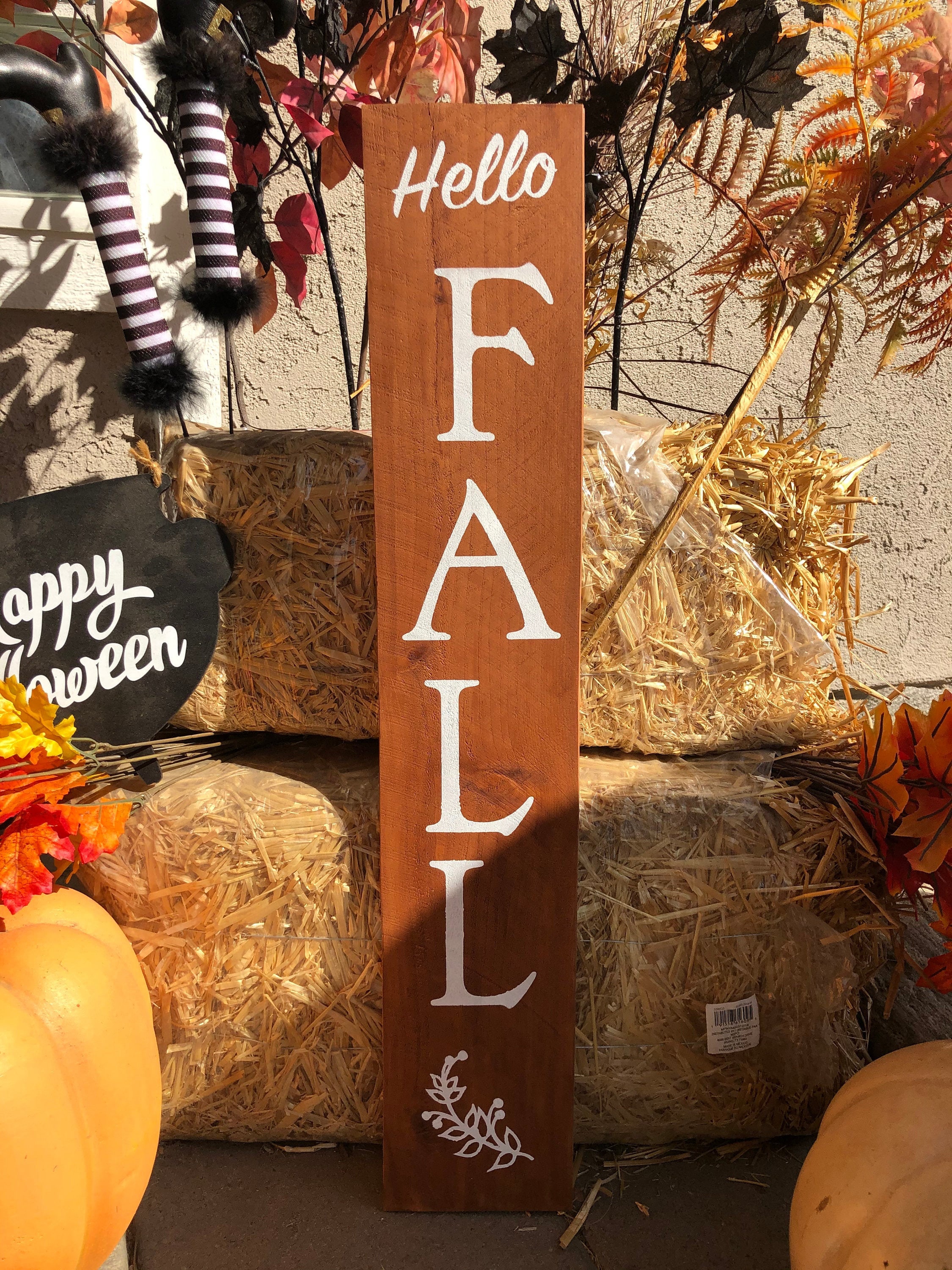 Hello Fall Leaning Porch Sign - Etsy