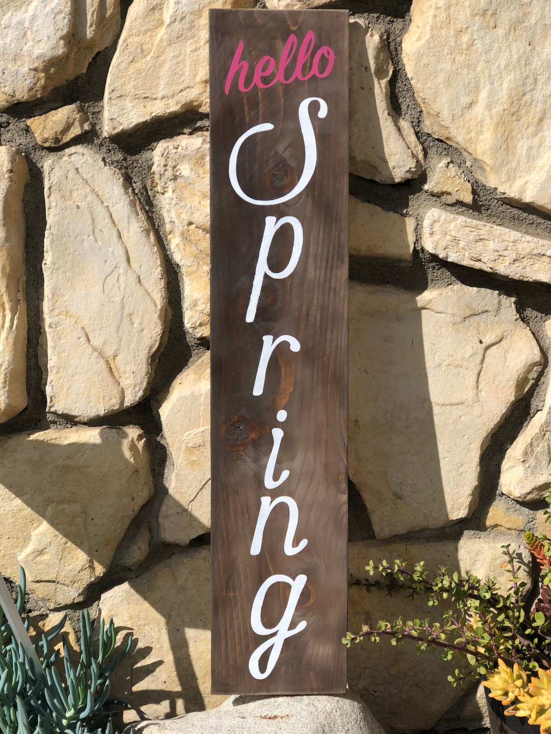 Hello Spring Leaning Porch Sign - Etsy