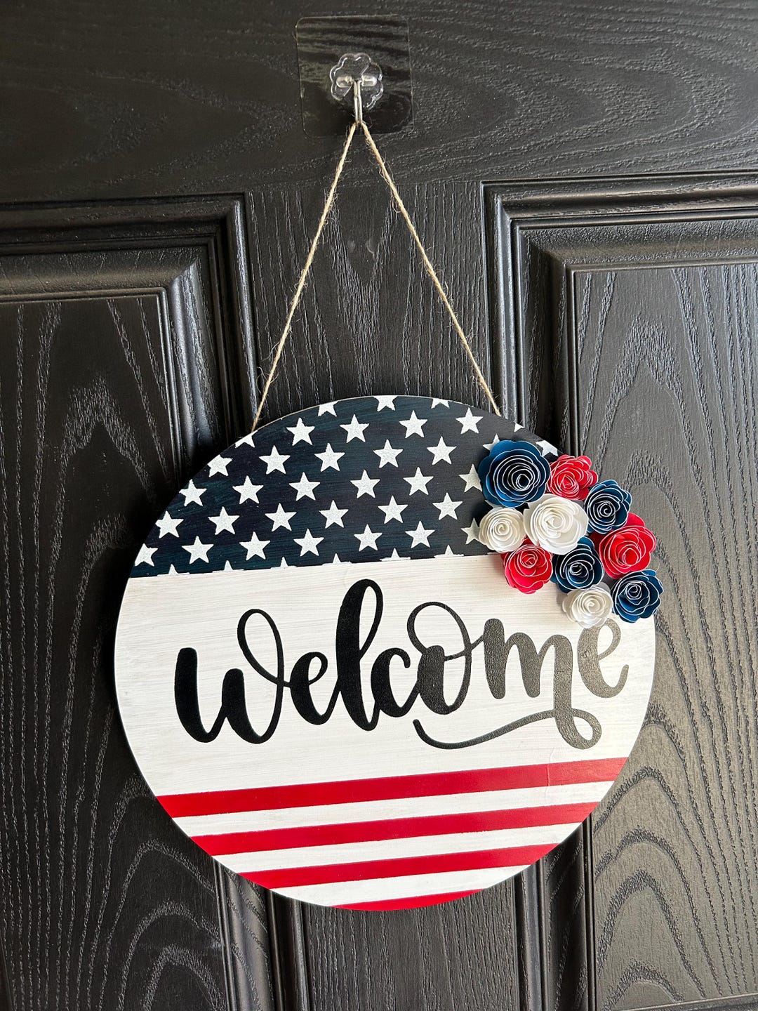 Welcome American Theme Door Sign - Etsy