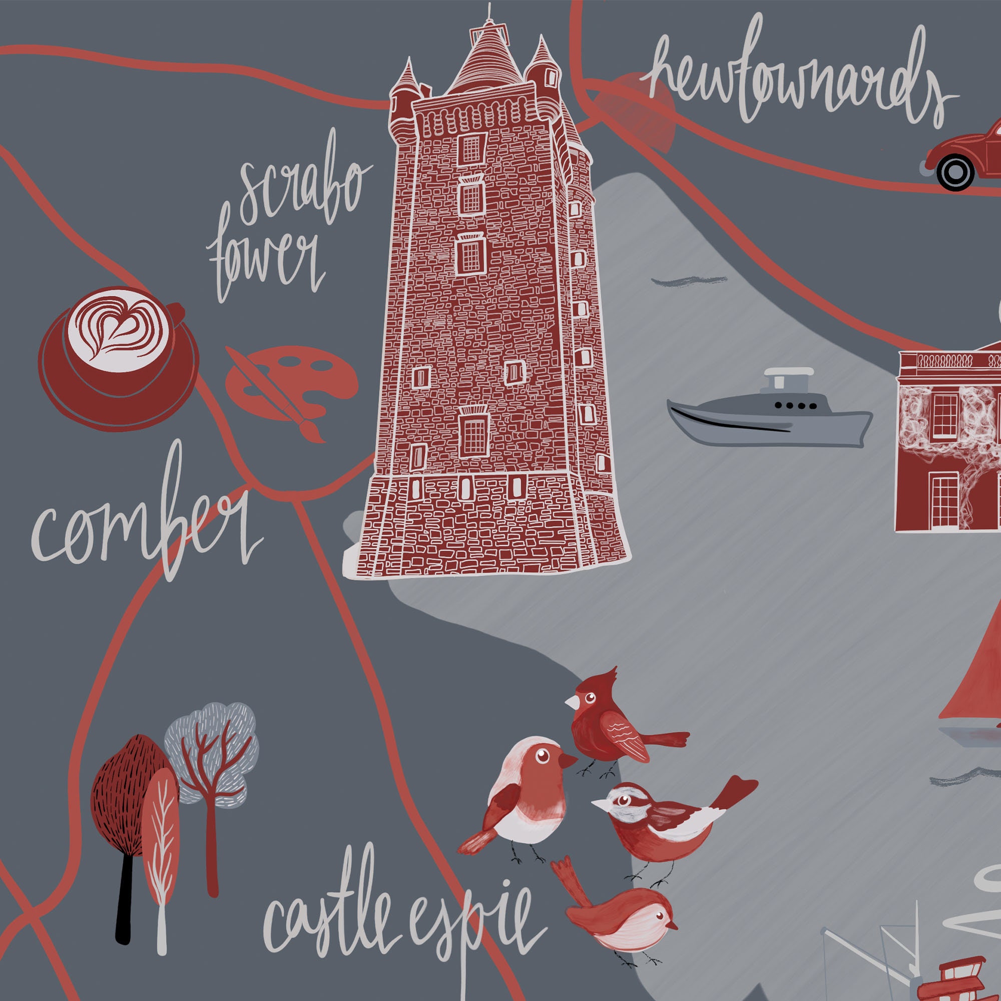 Strangford Lough Strangford Lough Map Northern Ireland Map - Etsy Ireland