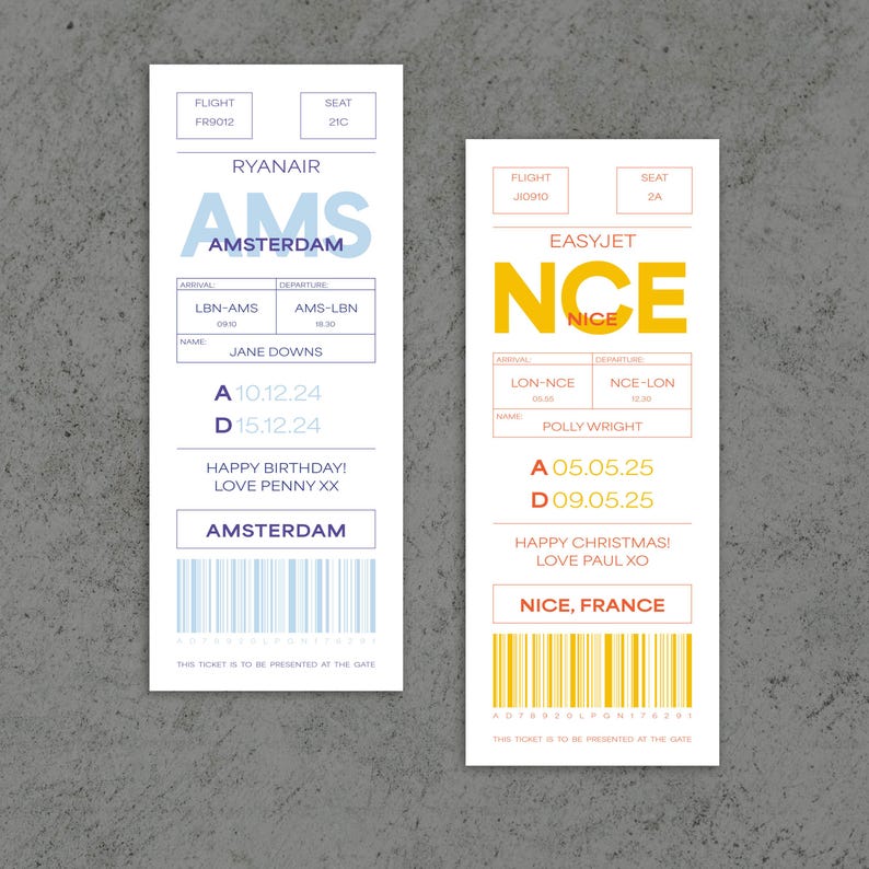 Custom Boarding Pass Ticket | Boarding Pass | Gift | Flight Ticket ...