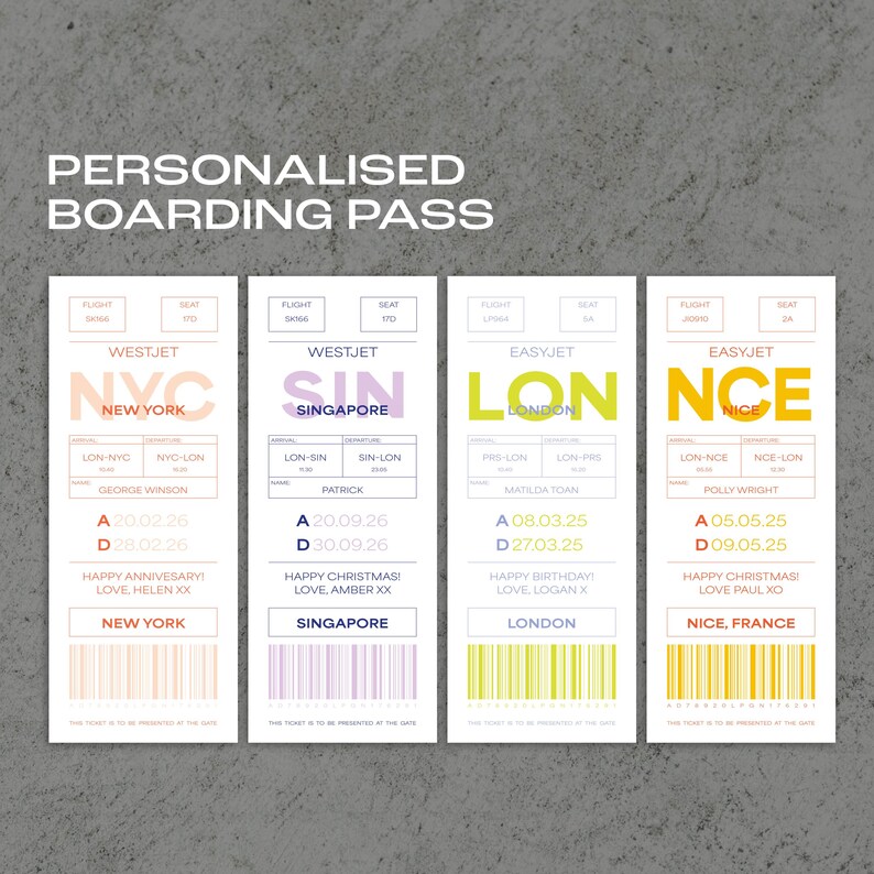 Custom Boarding Pass Ticket | Boarding Pass | Gift | Flight Ticket ...