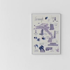 Fermanagh Map for Northern Irish Wall Decor for Fermanagh Lover ...